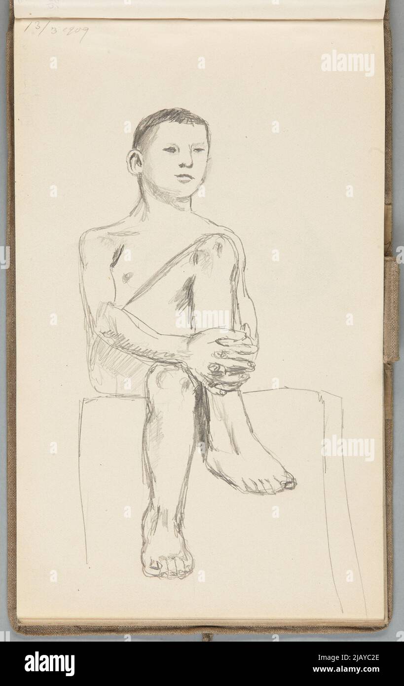 Card 87 Recto: The act of a sitting boy Sterngeplace, Adolf (1873–1915 ...