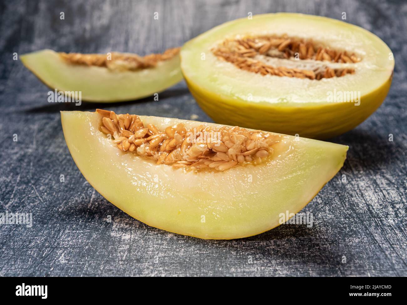 honeydew melon sections Stock Photo - Alamy
