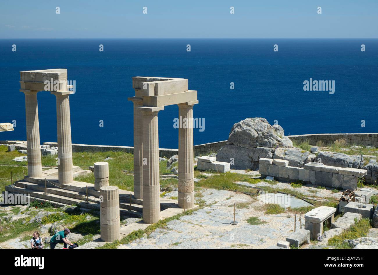 Lindos acropolis columns hi-res stock photography and images - Alamy