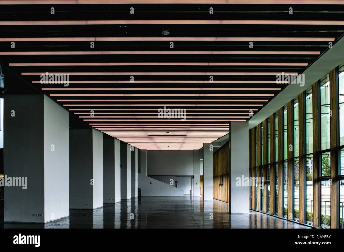 Empty open modern architecture interior building Stock Photo - Alamy