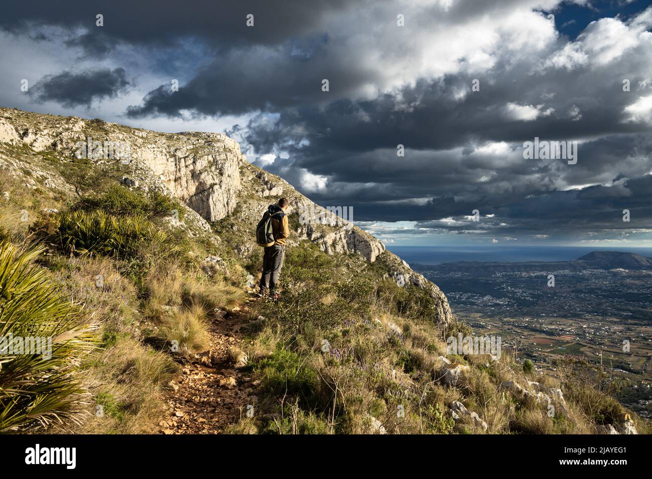 Landscape view of the mountains and clouds, beautiful nature of Montgo ...