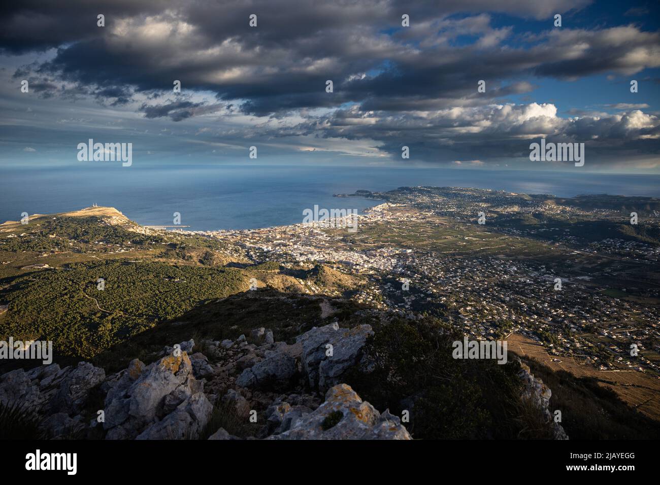 Landscape view of the mountains and clouds, beautiful nature of Montgo ...