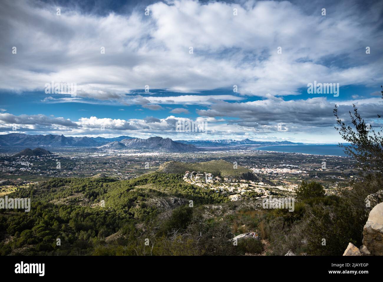 Landscape view of the mountains and clouds, beautiful nature of Montgo ...
