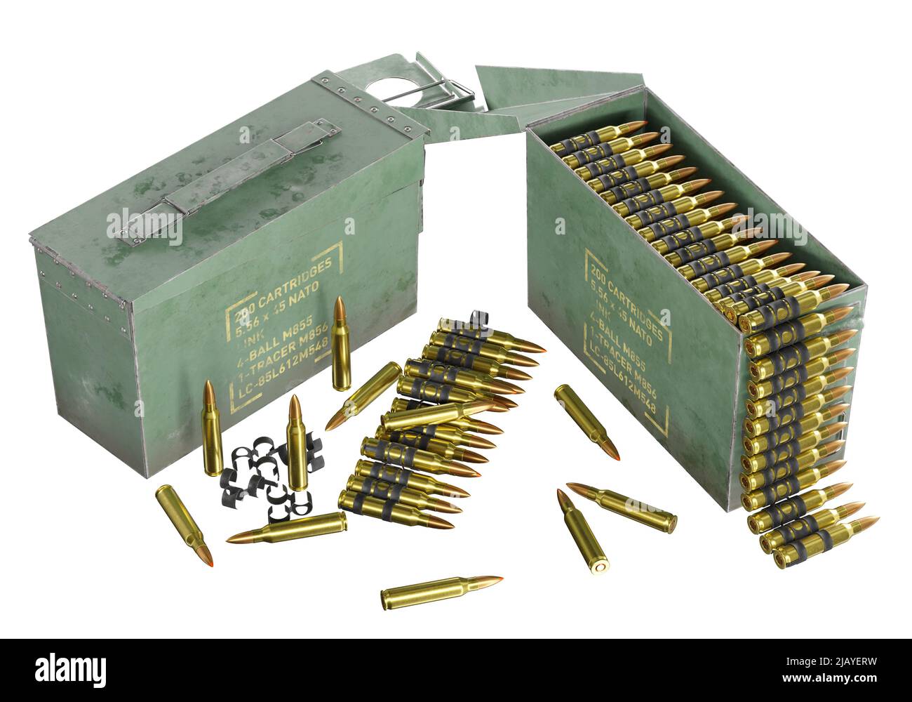 3d render illustration of a rifle ammunition box isolated on white ...