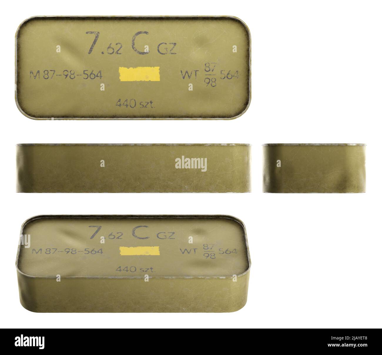 3d render illustration of a rifle ammunition can isolated on white ...