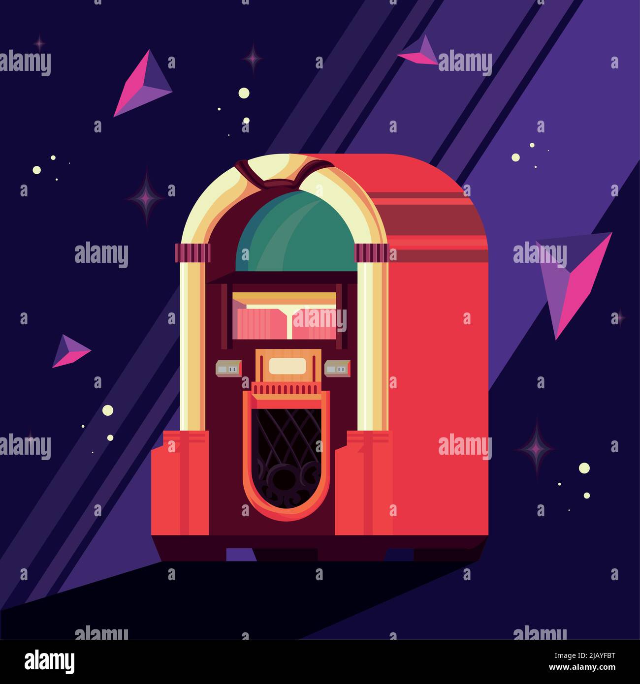 retro jukebox poster Stock Vector Image & Art - Alamy