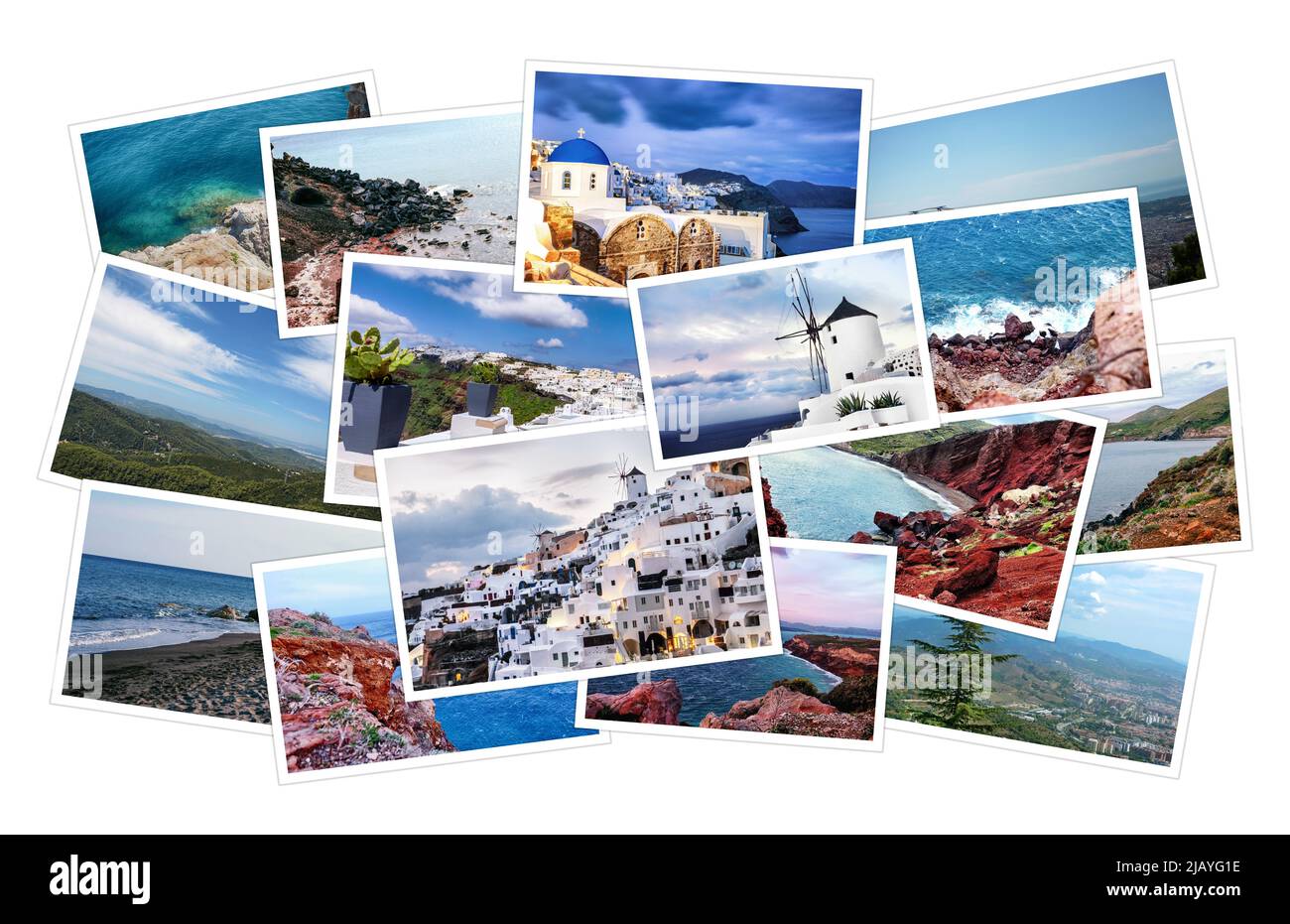 Set of travel photos on white background Stock Photo - Alamy