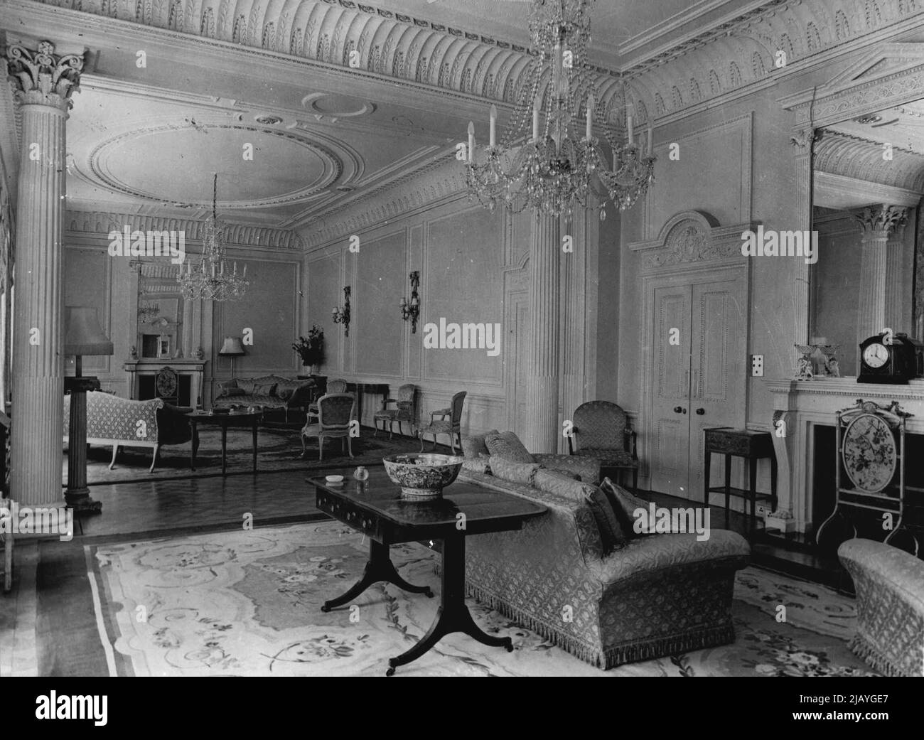 Clarence House The Drawing Room -- The walls are painted ivory and pale ...