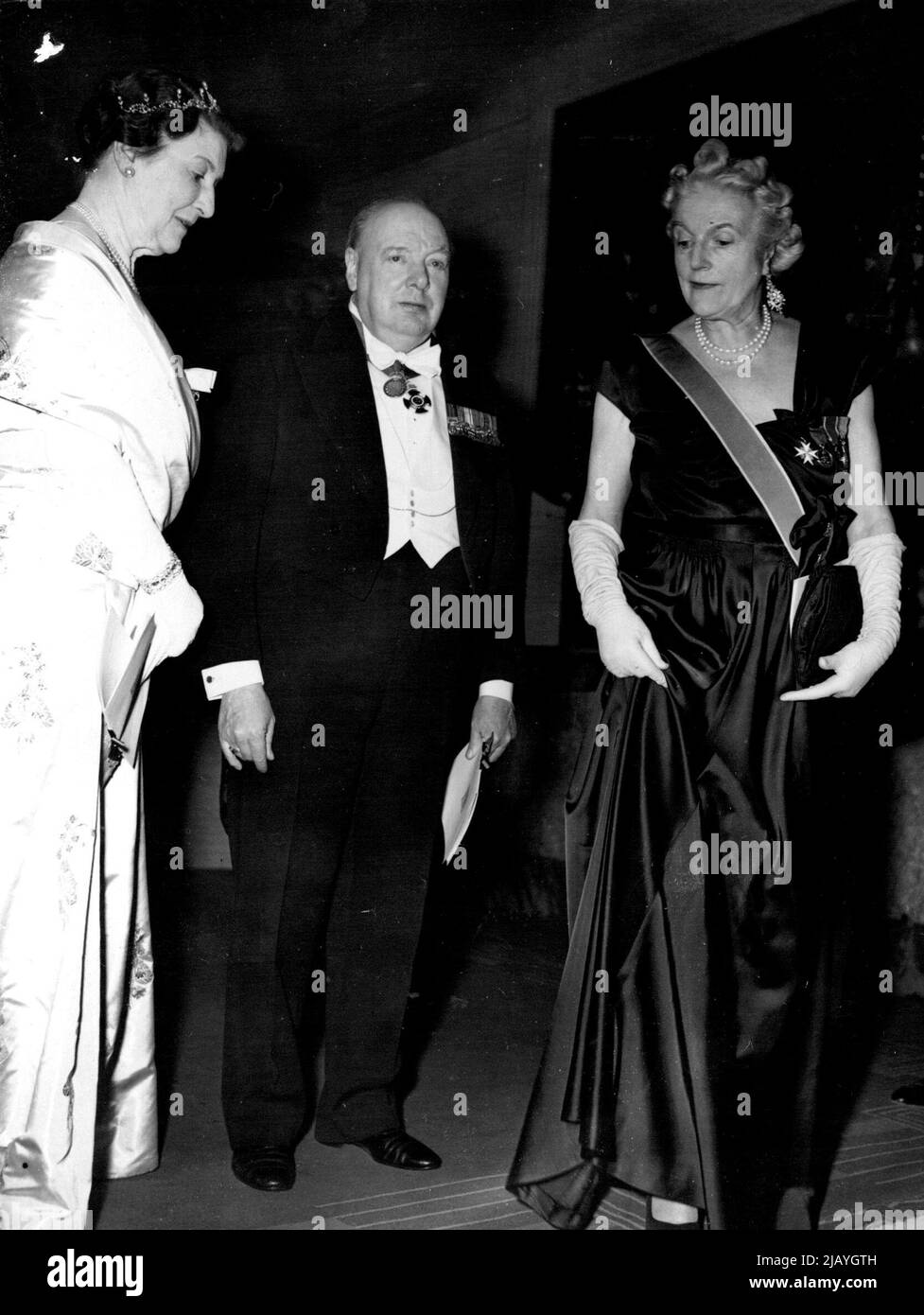 Mr. and Mrs. Winston Churchill At Diner To Mrs. Roosevelt, Following ...