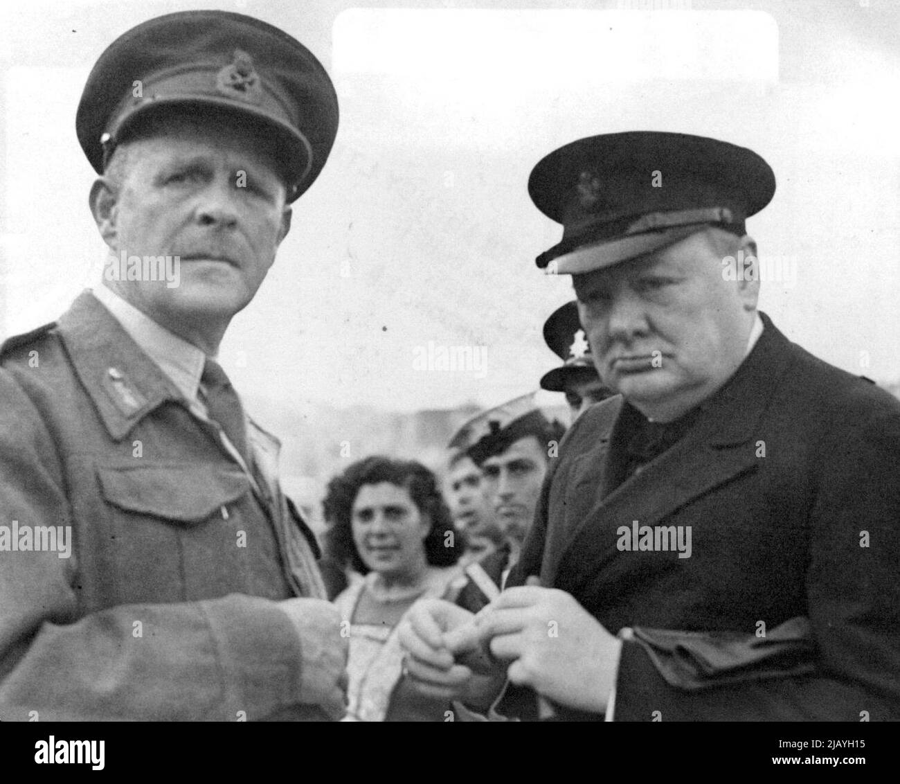 The Premier At Malta. En Route For The Conference - Mr. Churchill with ...
