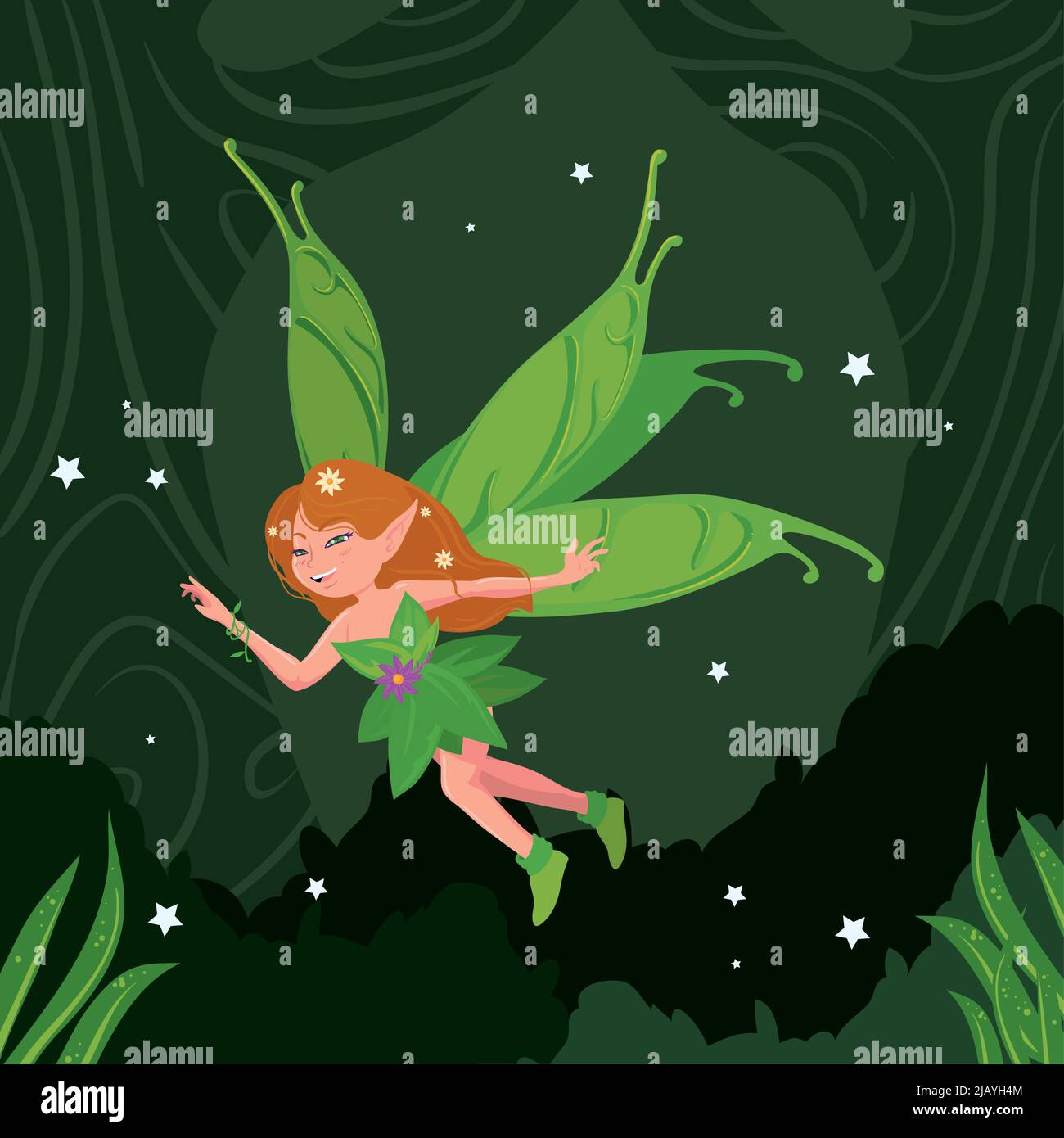 happy fairy illustration Stock Vector Image & Art - Alamy