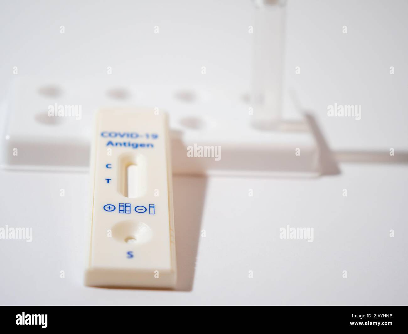 Negative test result using COVID-19 rapid testing device. High quality ...