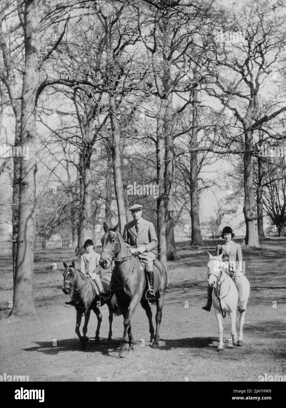 Princess Elizabeth Rides With Her Father At Windsor On Thirteenth ...