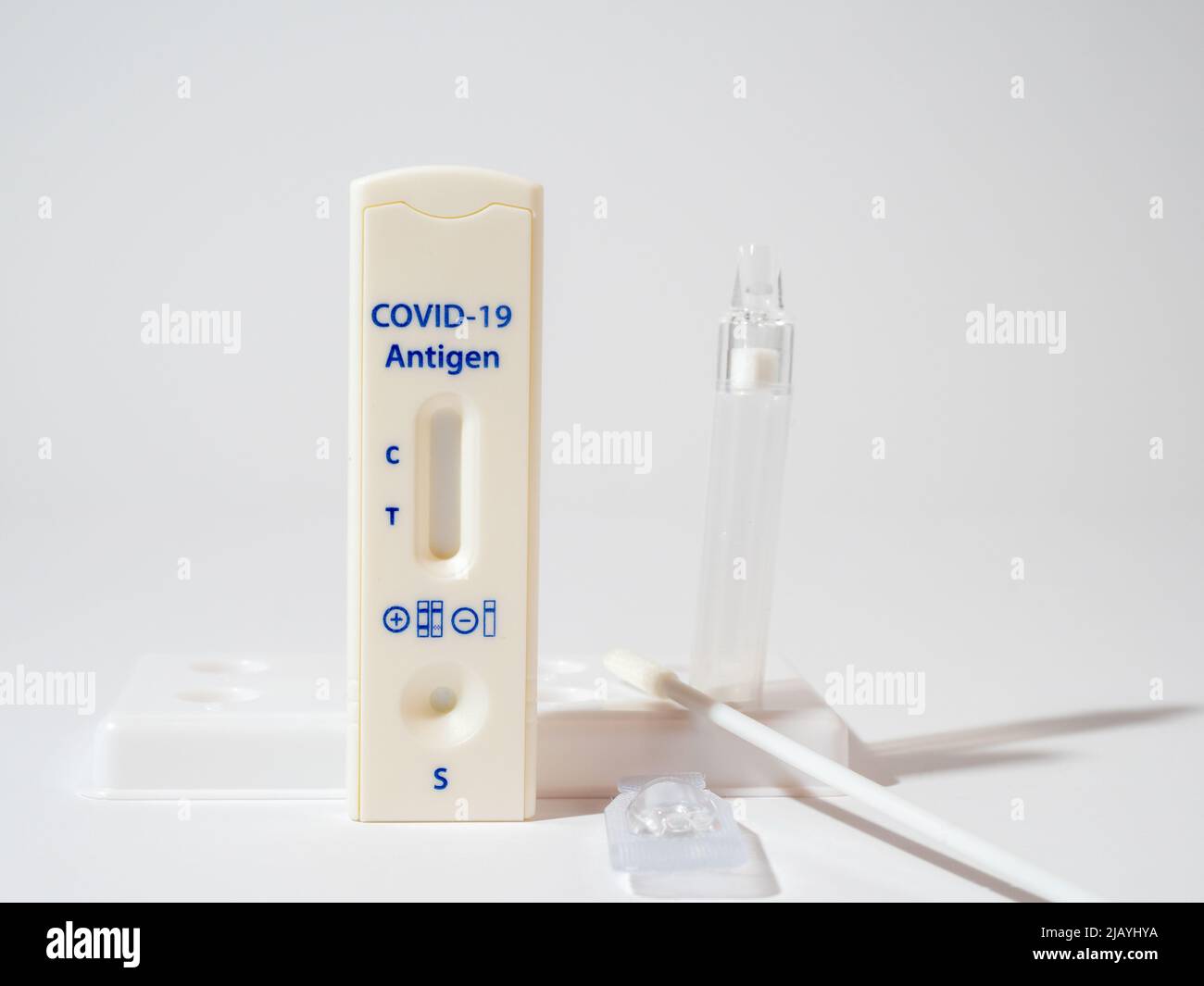 Negative test result using COVID-19 rapid testing device. High quality ...