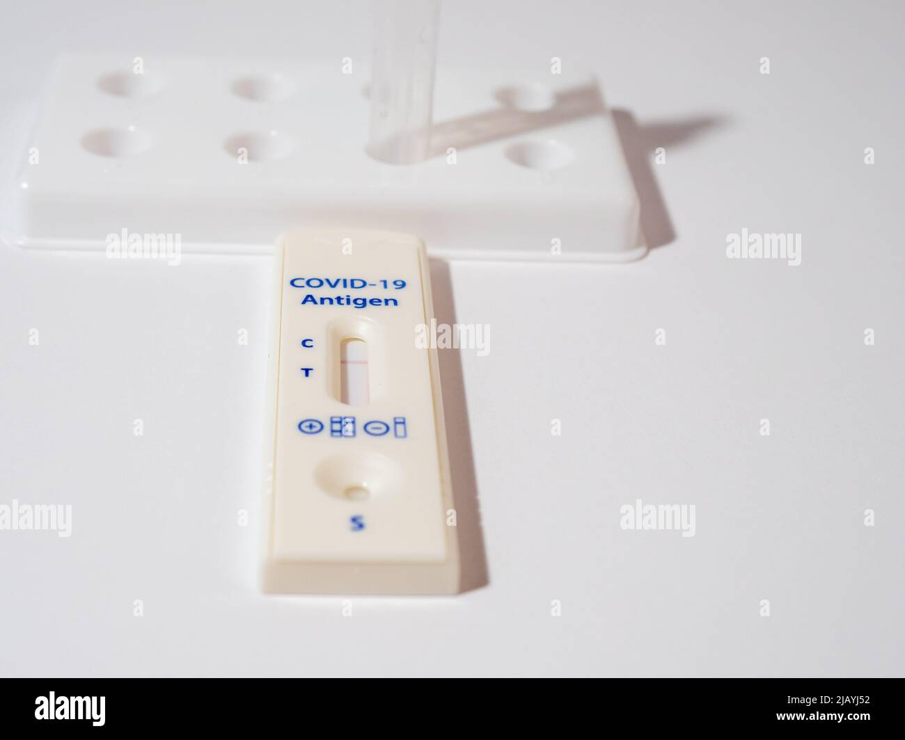 Negative test result using COVID-19 rapid testing device. High quality ...