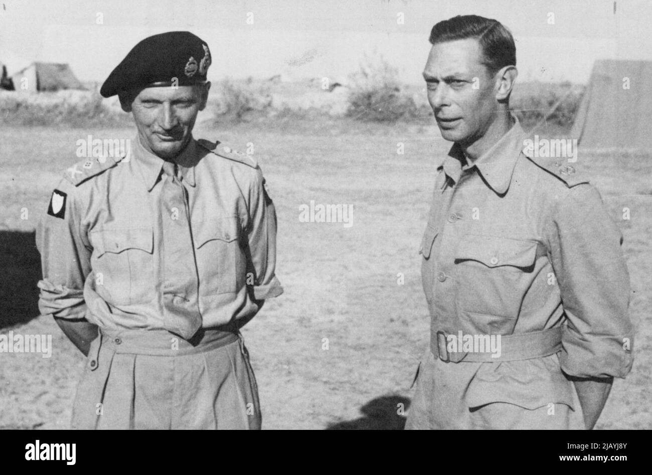 The King in Tripoli - The King with General Montgomery at his battle H ...