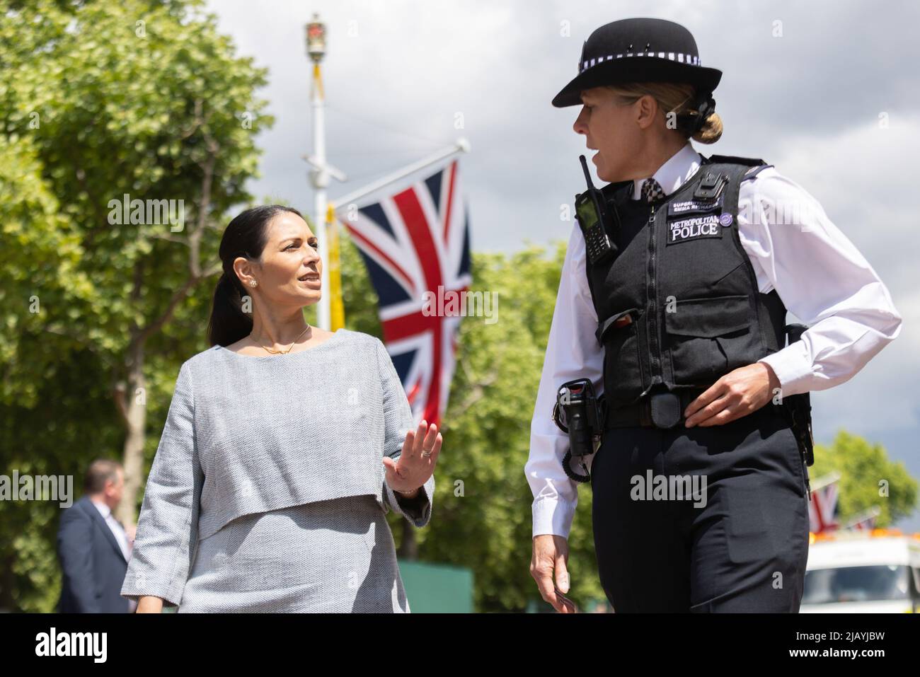 Home Secretary Priti Patel, walking in Pall Mall, central London, with ...