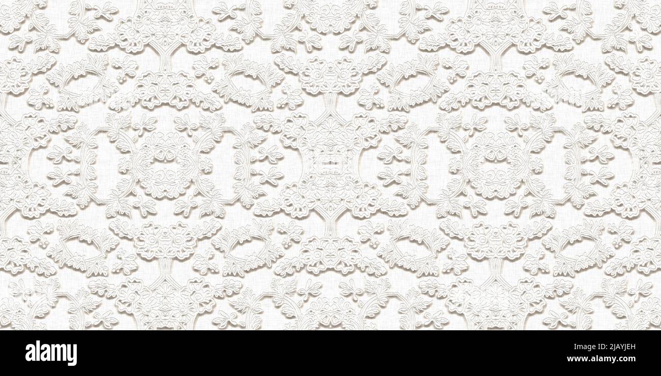 White on White linen lace effect border background. Minimal stylish ...