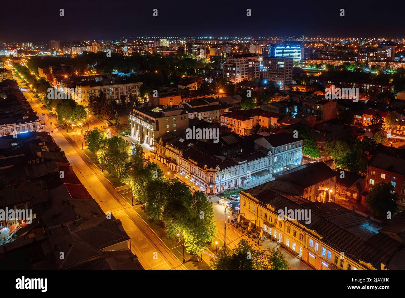 Vladikavkaz, capital of North Ossetia. Panorama from drone flight Stock ...