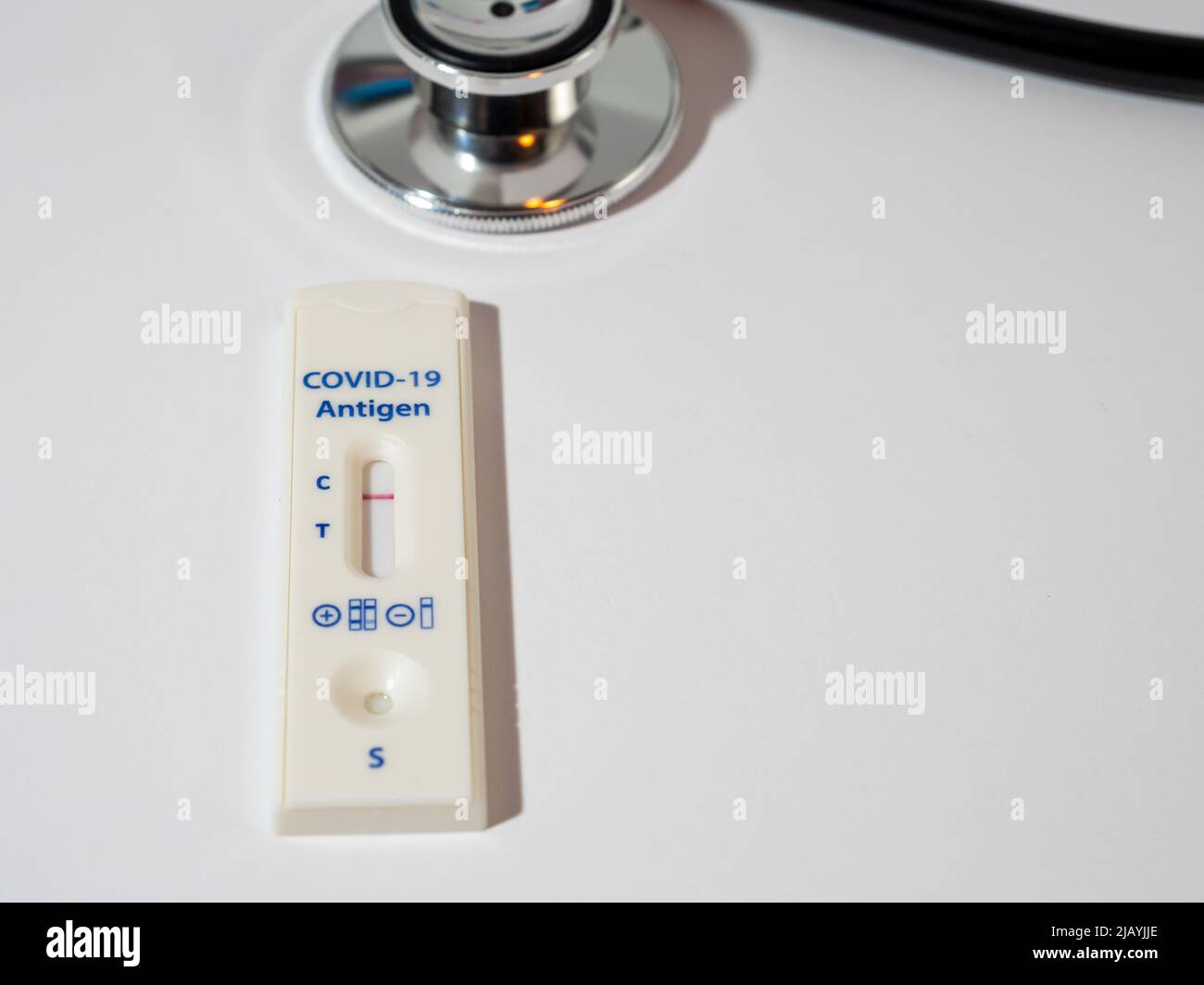 Negative test result using COVID-19 rapid testing device. High quality ...