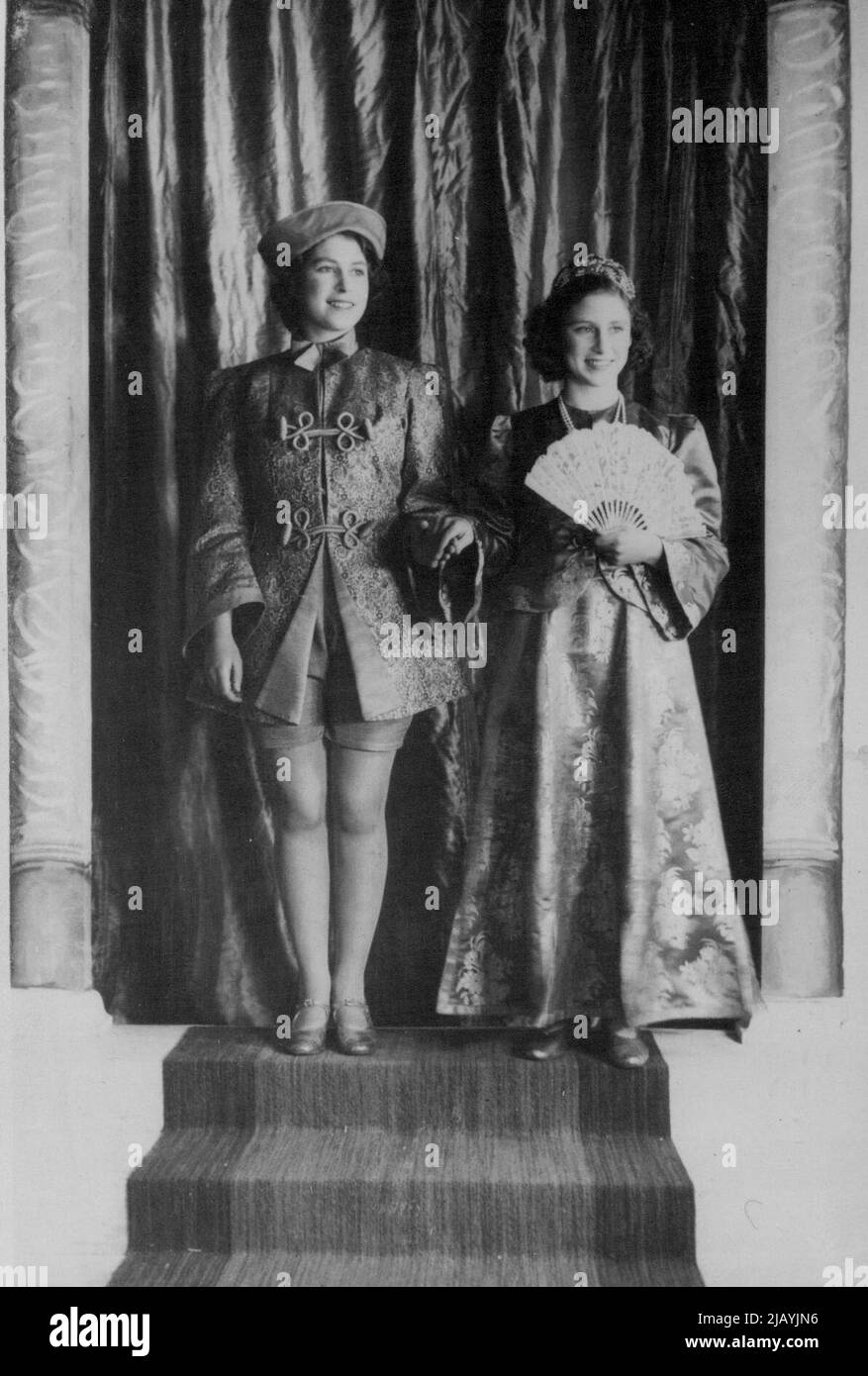 Royal Princesses In Pantomime -- Princess Elizabeth left as "Aladdin ...