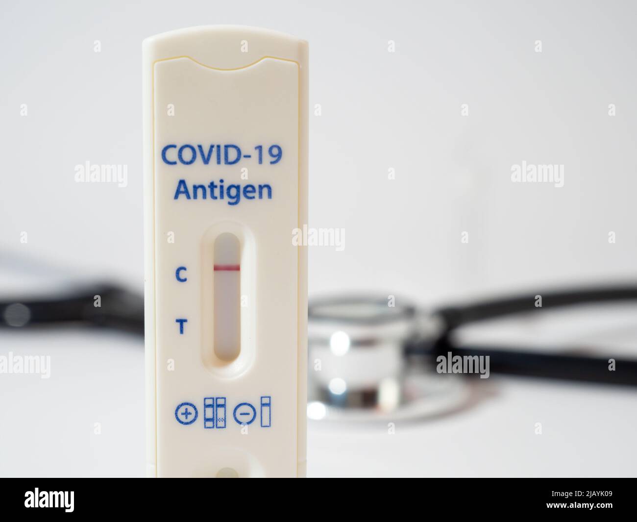 Negative test result using COVID-19 rapid testing device. High quality ...