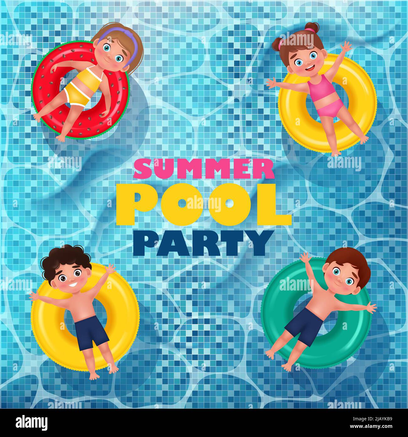 Children pool birthday Stock Vector Images - Alamy