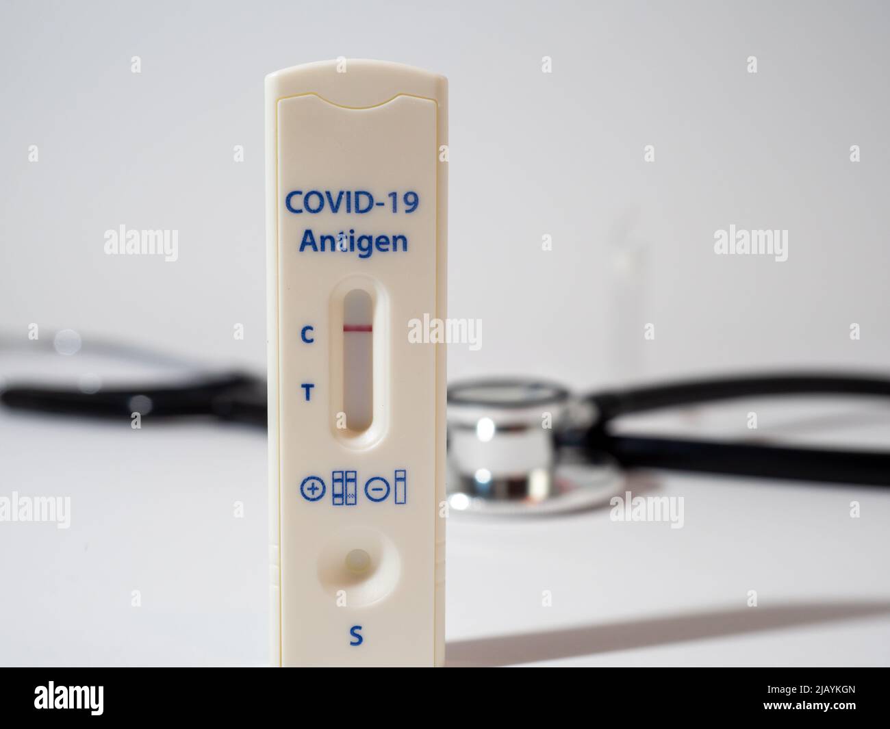 Negative test result using COVID-19 rapid testing device. High quality ...