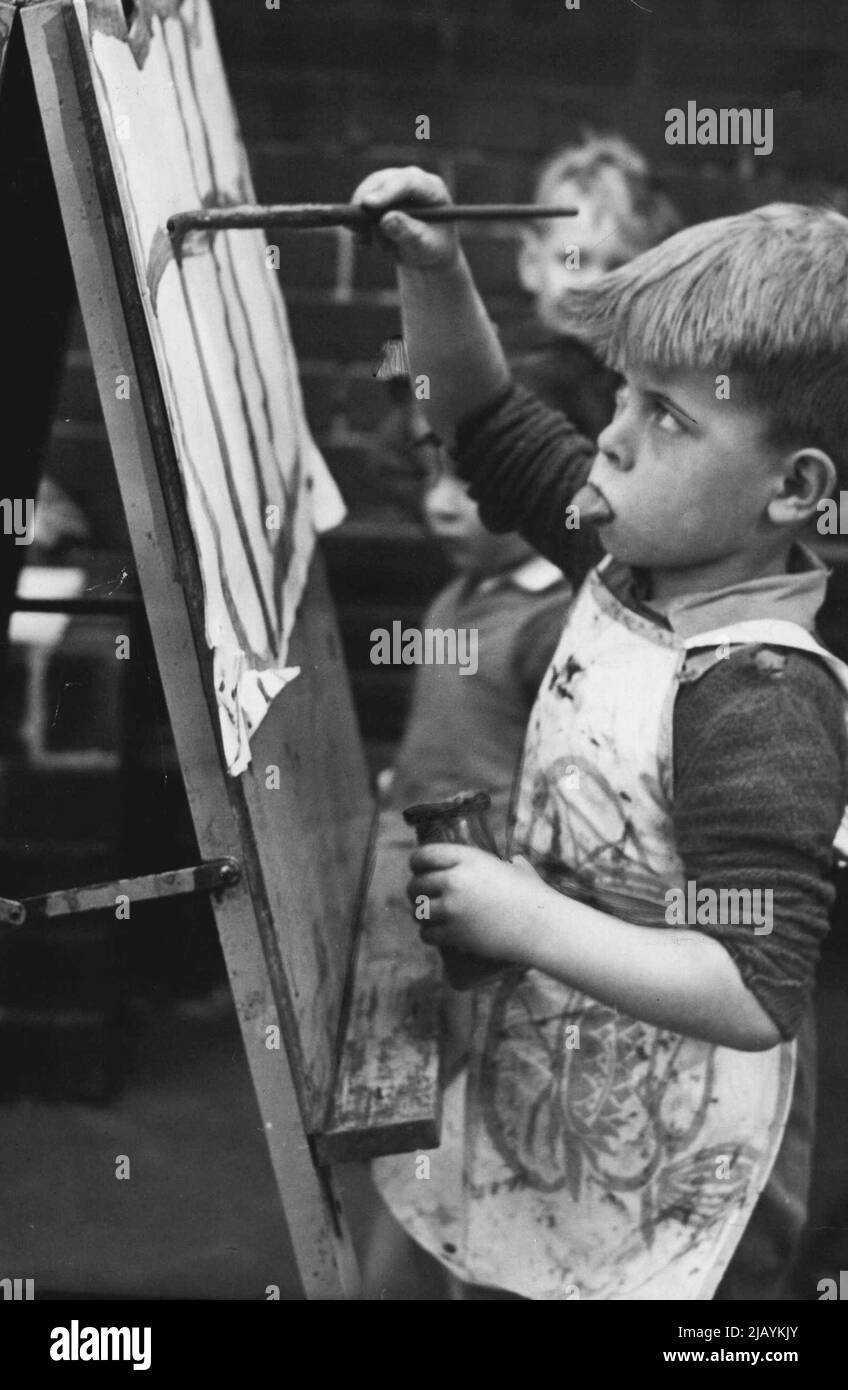 Modernist. Oblivious of the photographer, 4-year-old David Black, of ...
