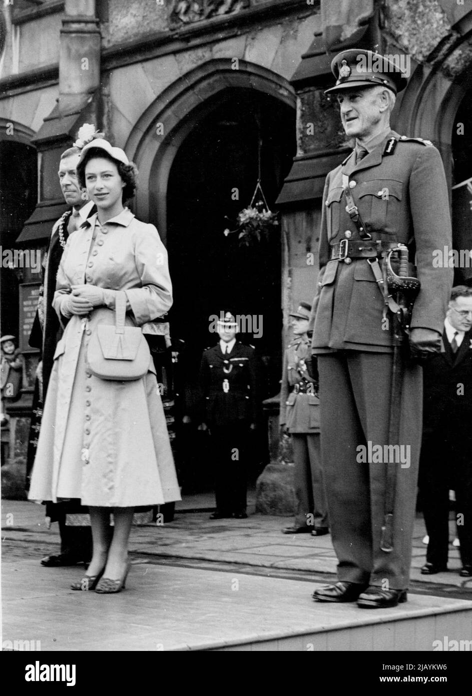 Princess At Carlisle Pageant -- Princess Margaret, wearing a light ...