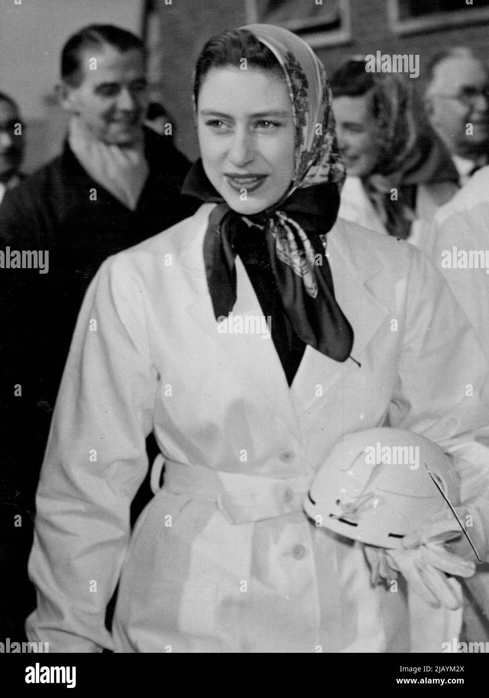 Princess Goes Down A Mine - H.R.H. Princess Margaret carrying miner's ...