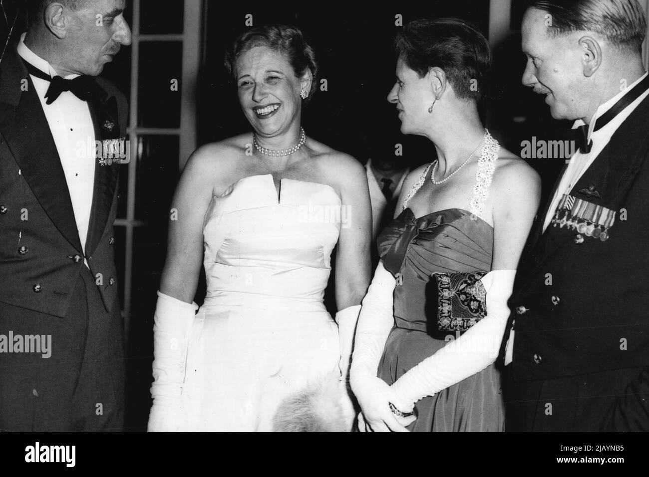 Air Marshal Sir George Mills, Mrs. Walters Lady Mills and Air Vice ...