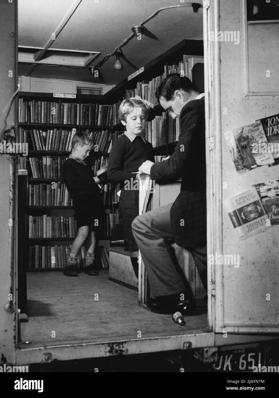 The interior of the Gordon Mobile Library. May 22, 1952. (Photo by ...