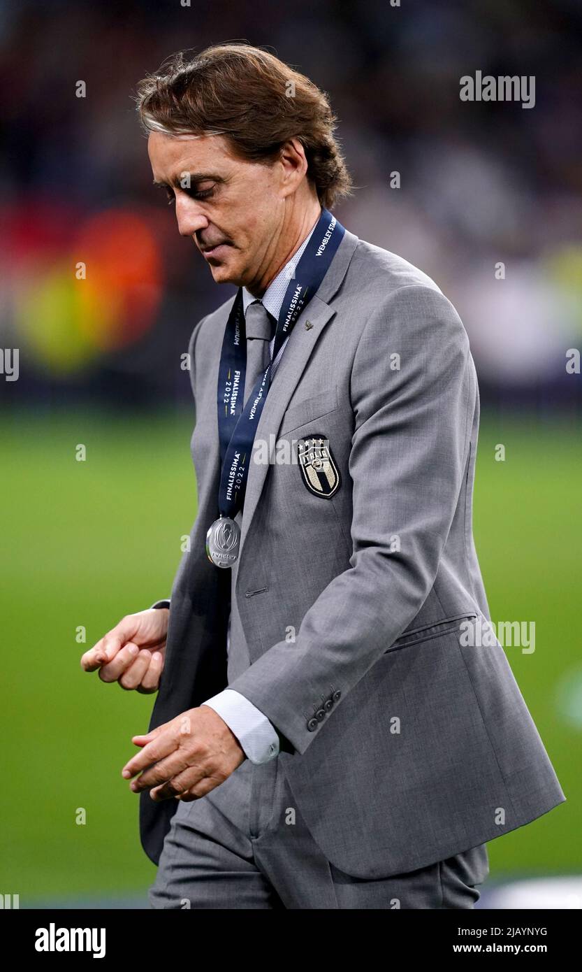 Italy manager Roberto Mancini at full time after the Finalissima 2022 ...