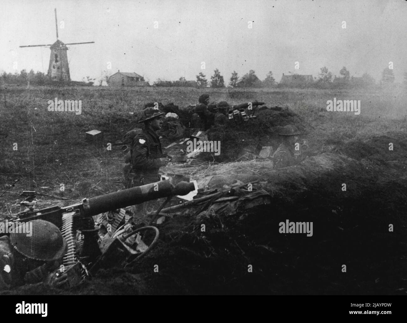 Vickers Machine Guns In Action - A view of the command post with the ...