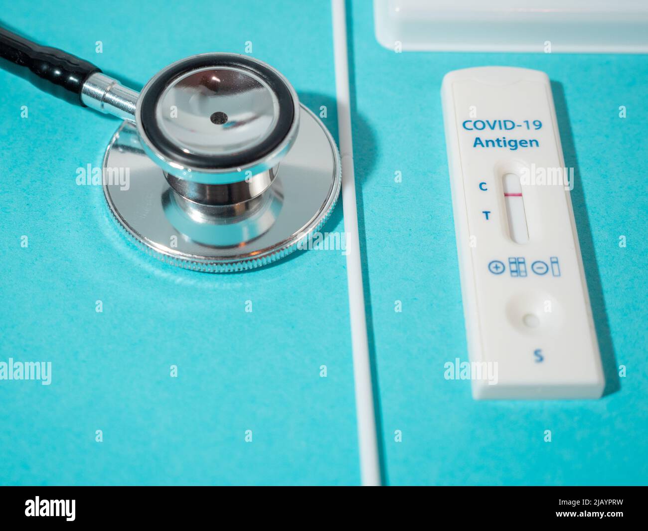 Negative test result using COVID-19 rapid testing device. High quality ...