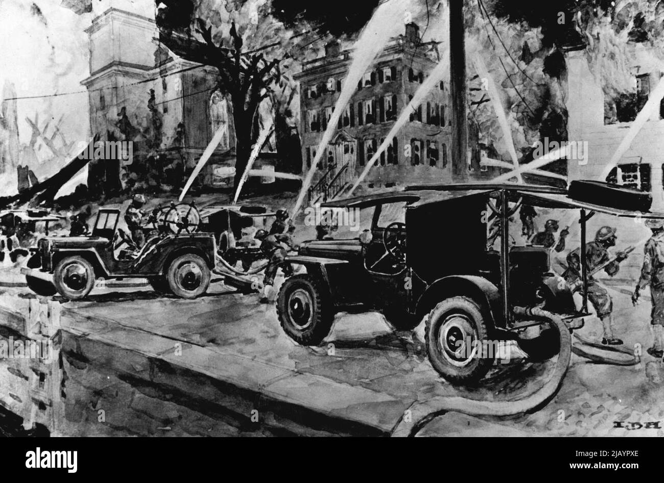 The U.S. Army Jeep... A Militarist's Dream Come True -- As a hose car ...