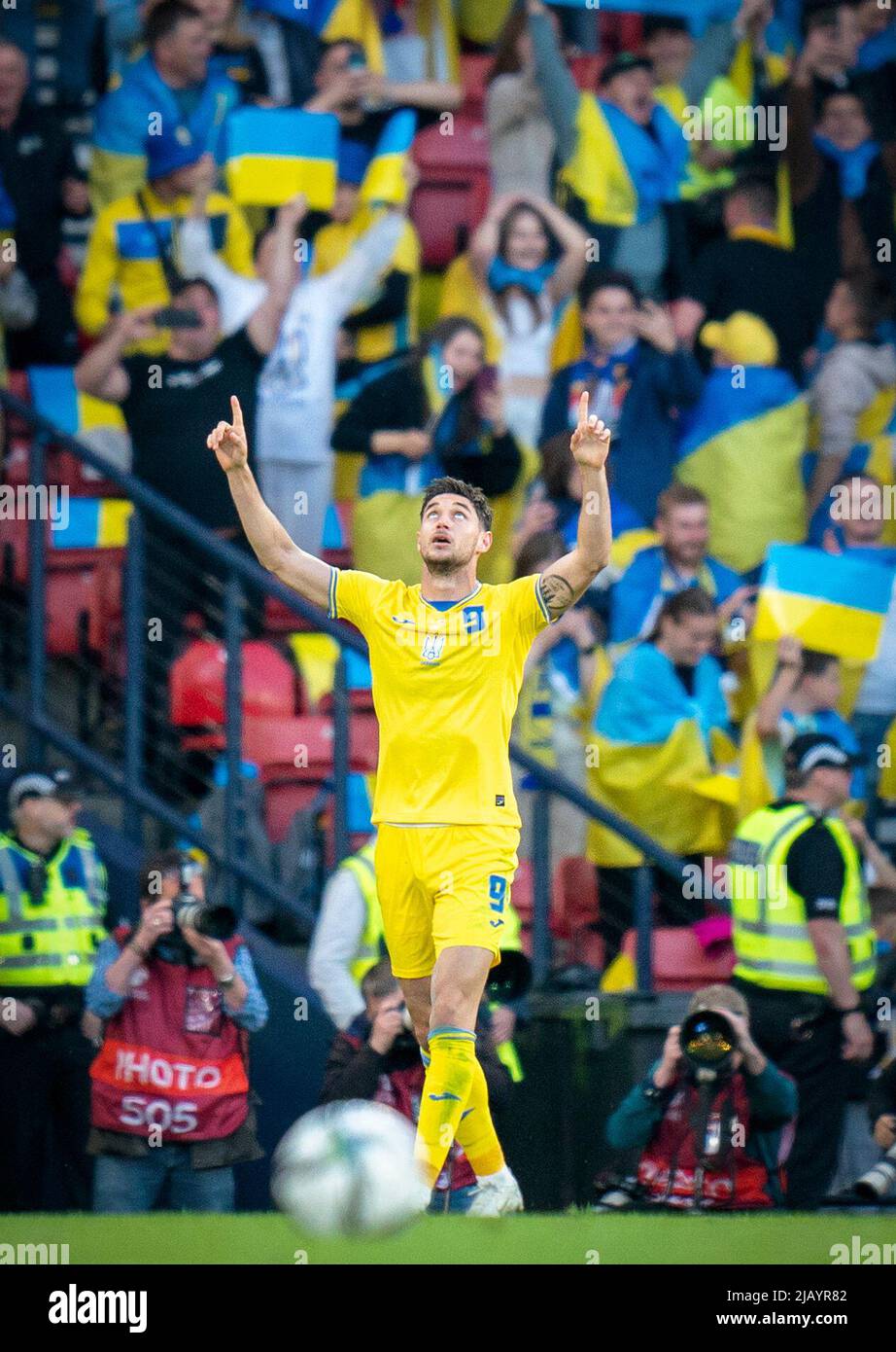 Ukraine’s Roman Yaremchuk celebrates scoring his side's second goal of ...