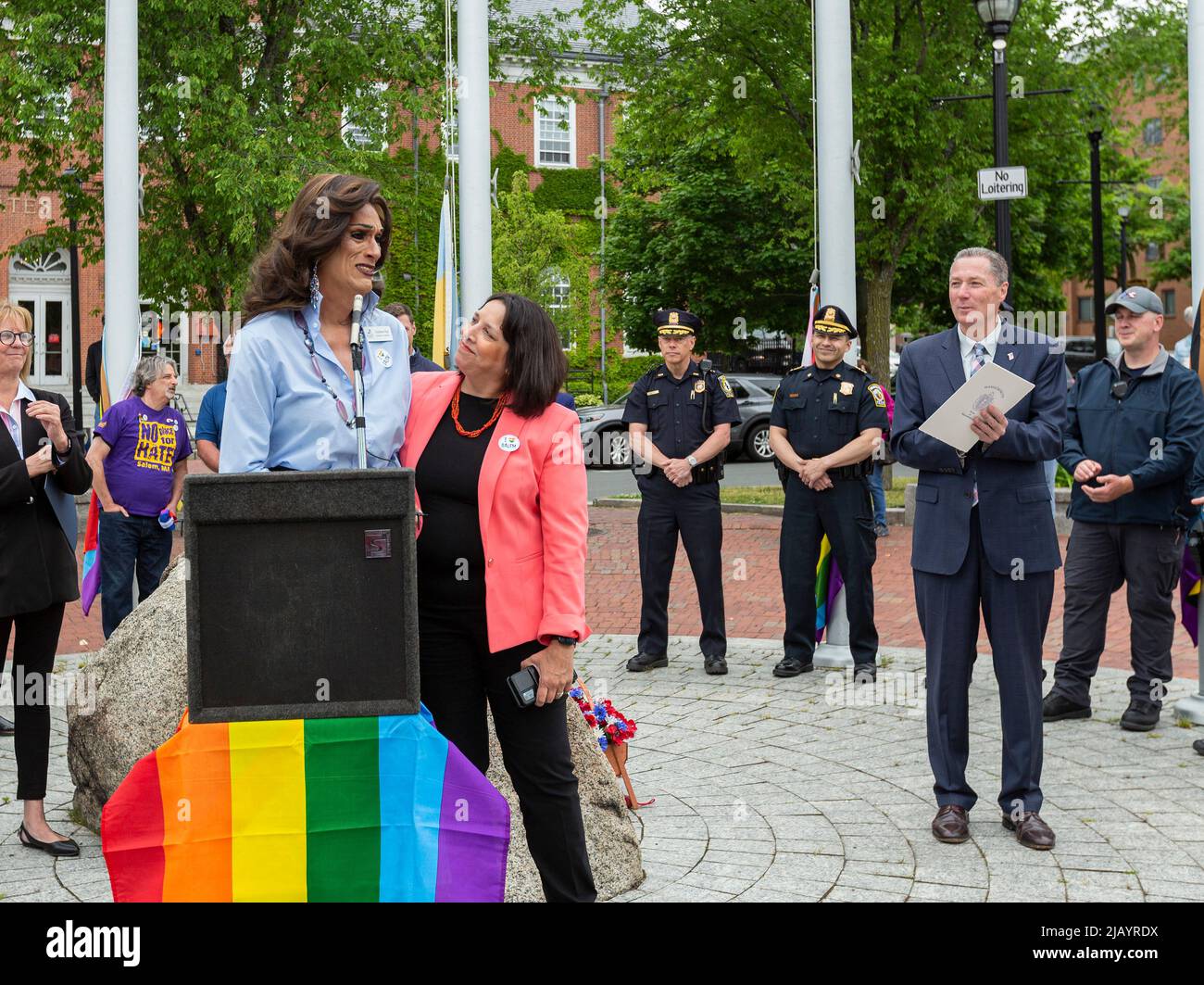 June 1, 2022. Salem, MA. Salem 2022 Pride Flag Raising The city of # ...