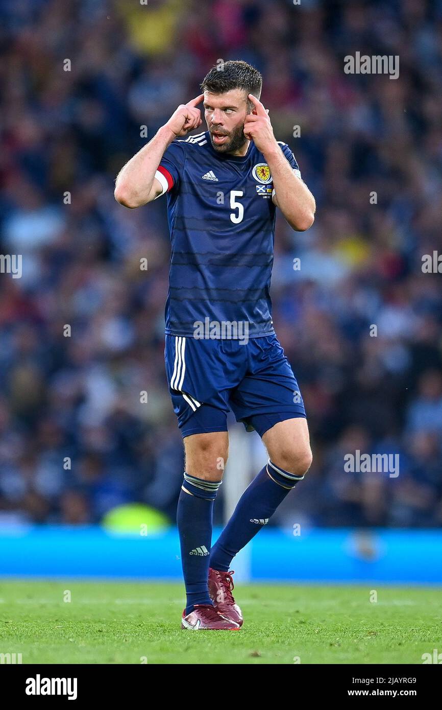Grant Hanley of Scotland during the FIFA World Cup 2022 Qualifier play ...
