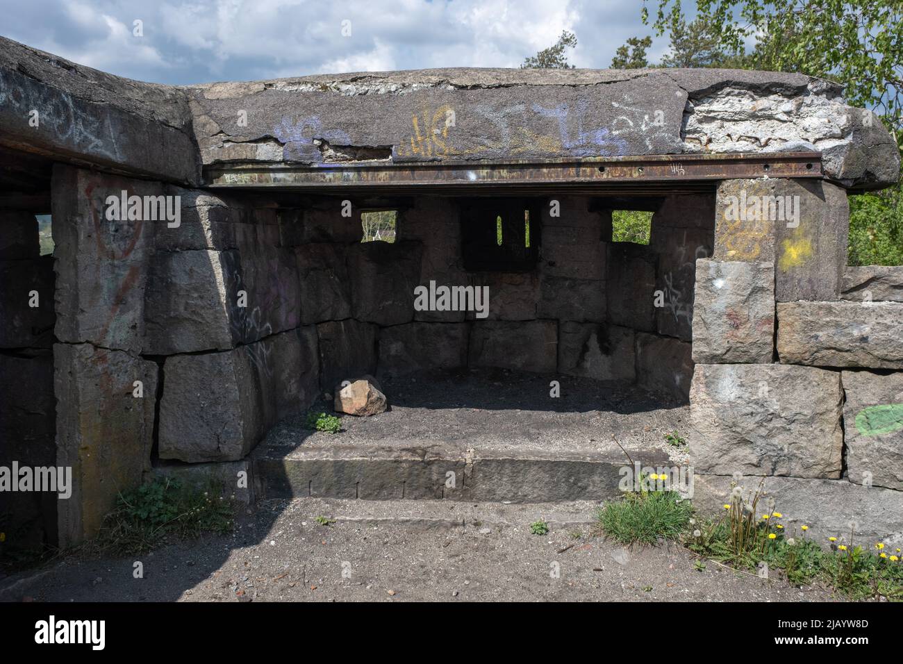 Sarpsborg, Norway - May 20, 2022: Greaker fort is located on a sharp ...