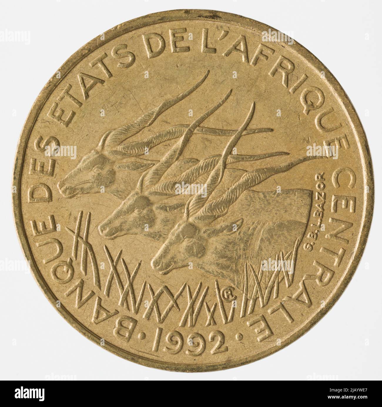 Central Africa (equatorial), 5 francs, 1992 Currency of Paris, Bazor ...