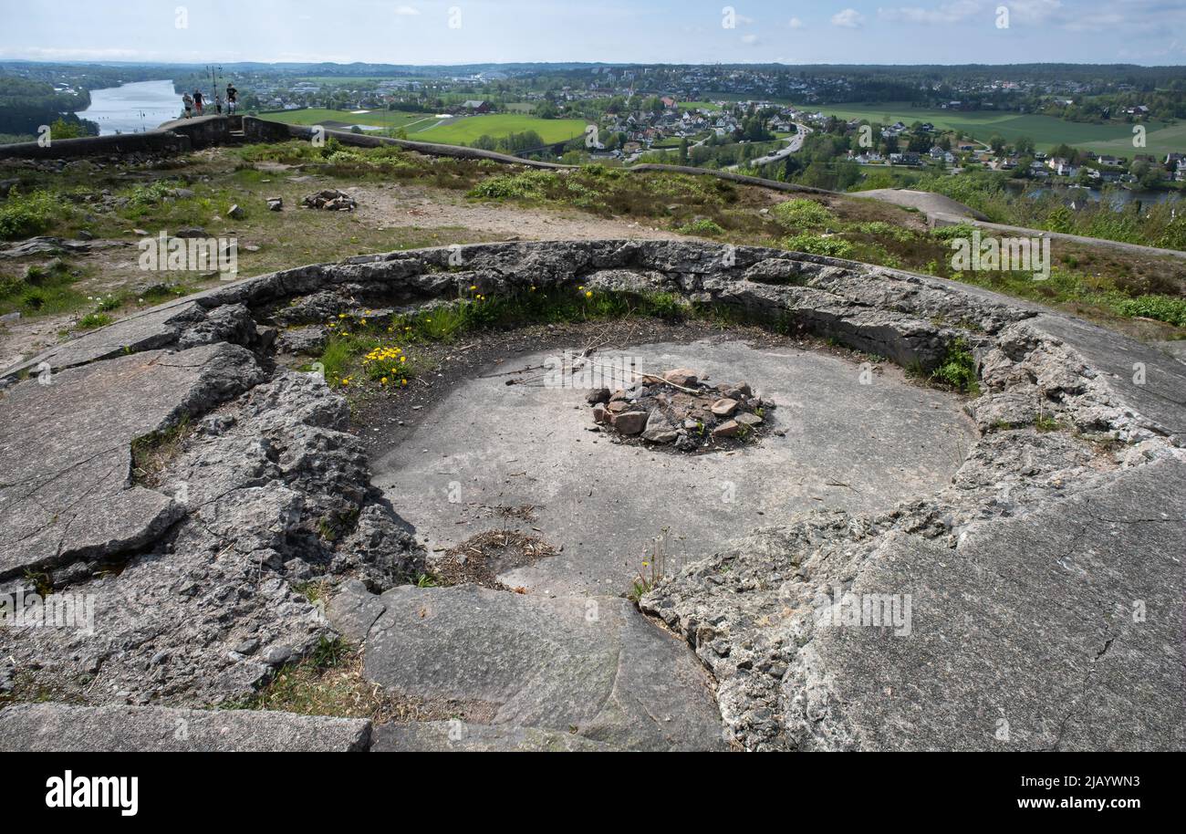 Sarpsborg, Norway - May 20, 2022: Greaker fort is located on a sharp ...