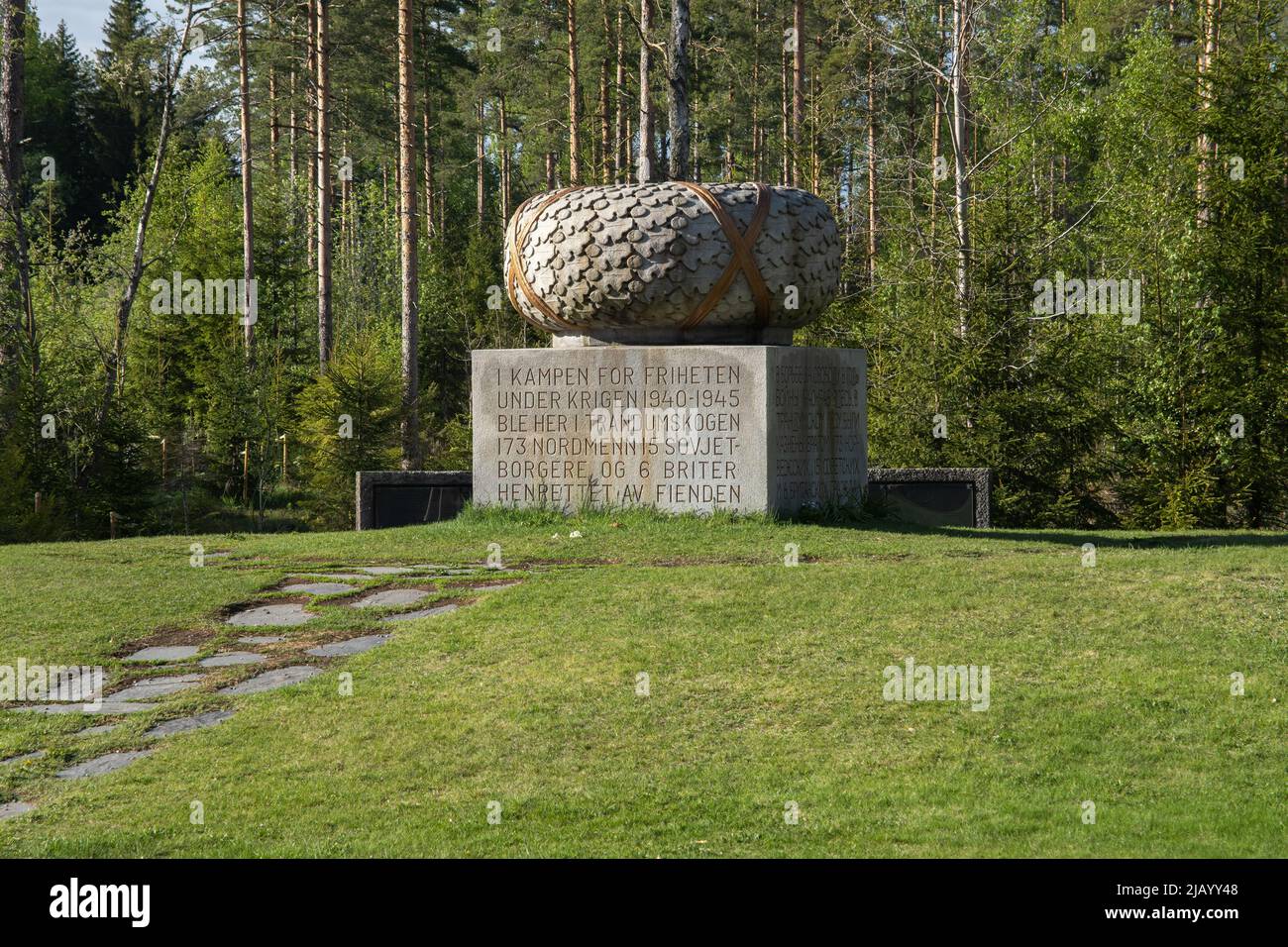 Mogreina, Norway - May 21, 2022: Trandumskogen is a forest located in ...