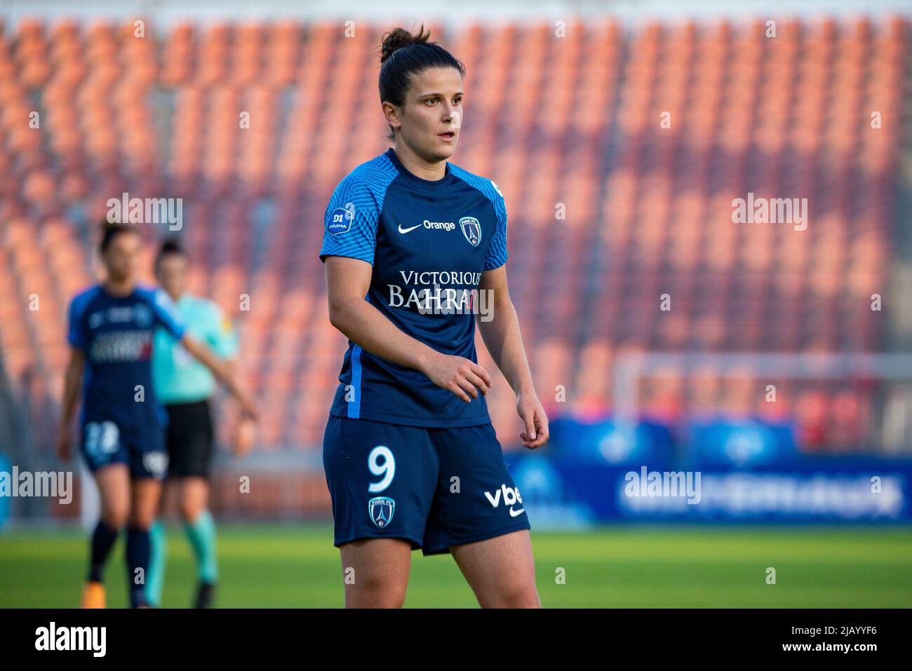 Mathilde Bourdieu of Paris FC reacts during the Women's French ...