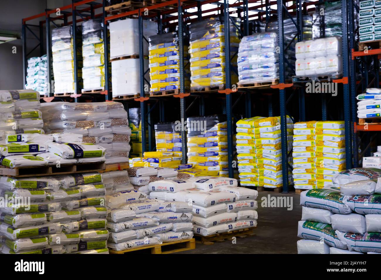 Products for horticulture on pallets Stock Photo - Alamy