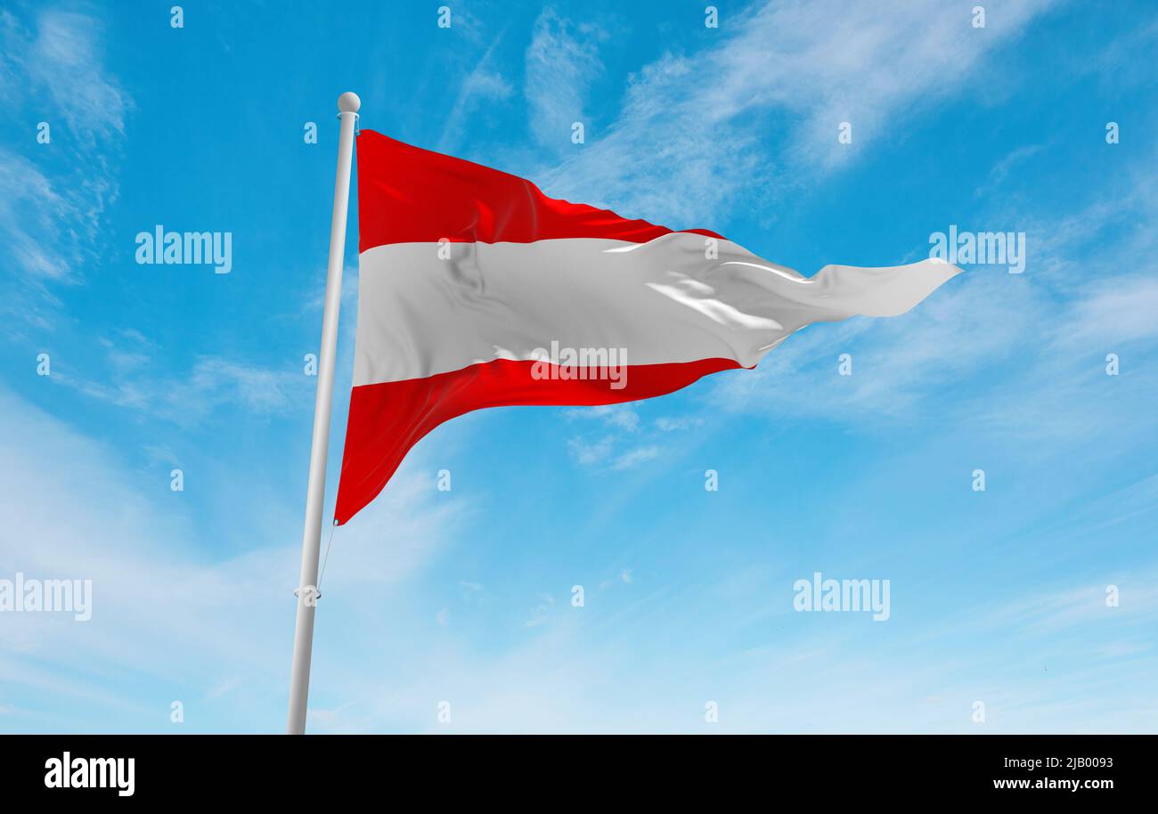 official flag of Army Rank Chief of a Division , Denmark at cloudy sky ...