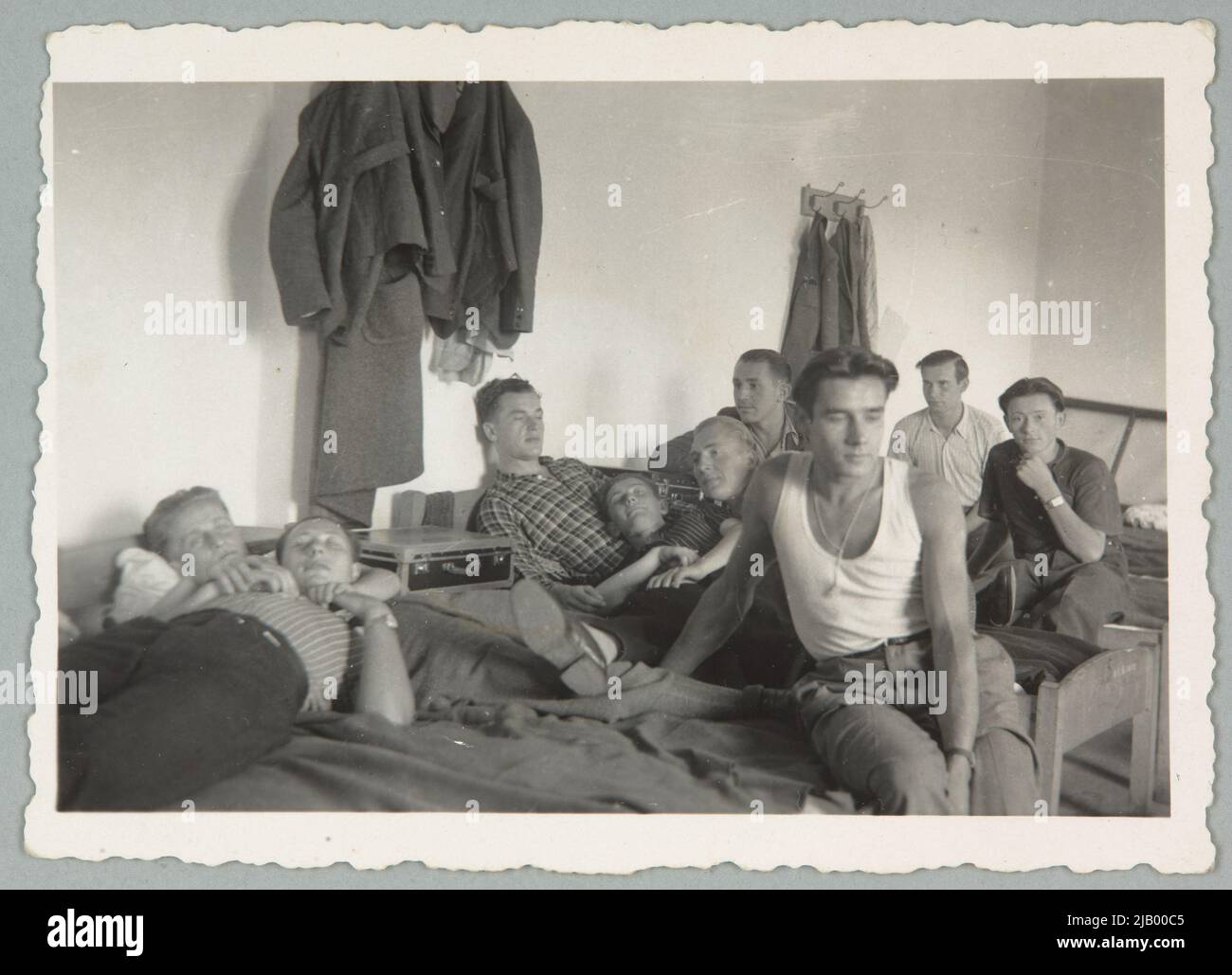 Men posing in the barracks unknown Stock Photo - Alamy