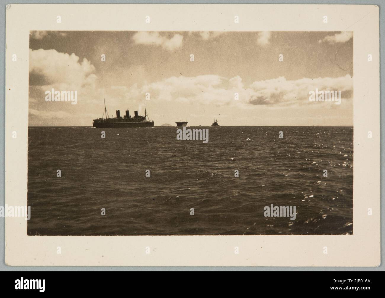 Gibraltar view from the sea to HMS Argus aircraft carrier and ...