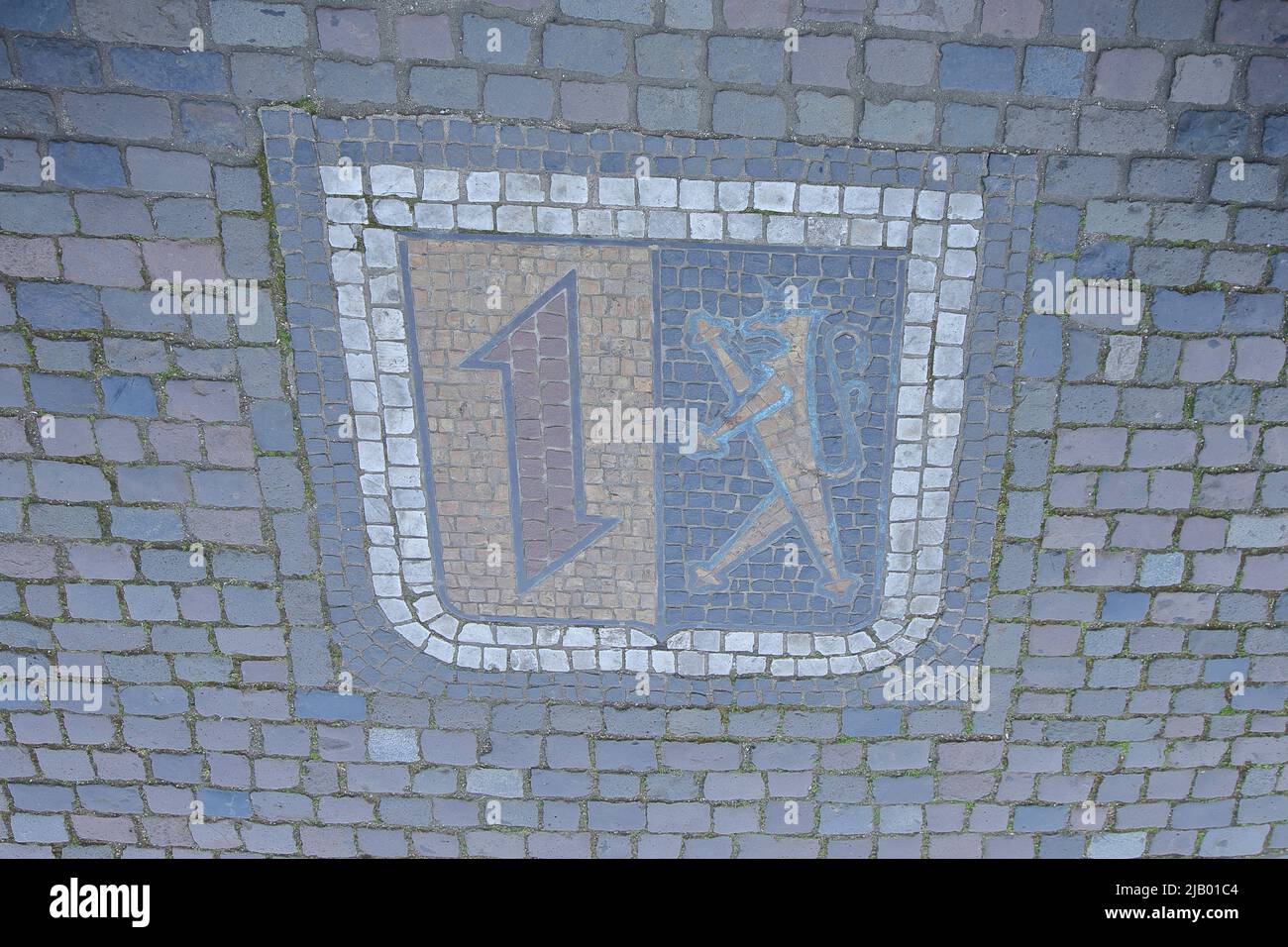 City coat of arms of Mannheim at Friedrichplatz, Hesse, Germany Stock ...